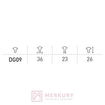 Gałka meblowa DG09, aluminium mat